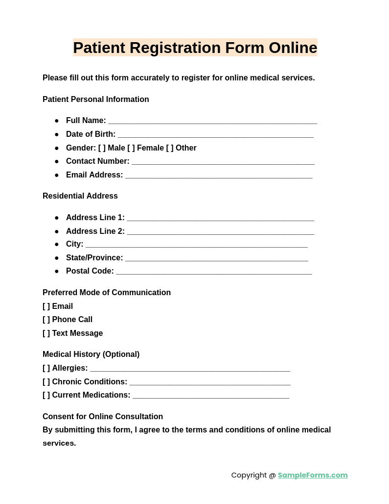 FREE 13+ Patient Registration Form Samples, PDF, MS Word, Google Docs ...