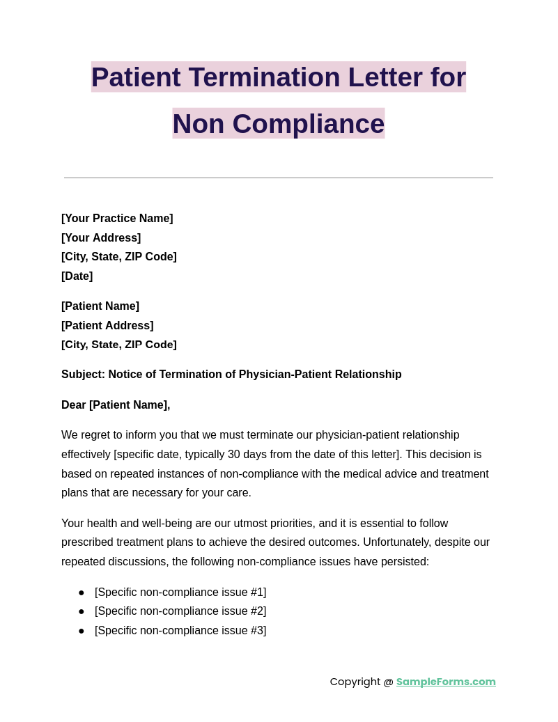 FREE 10+ Patient Termination Letter Samples, PDF, MS Word, Google Docs