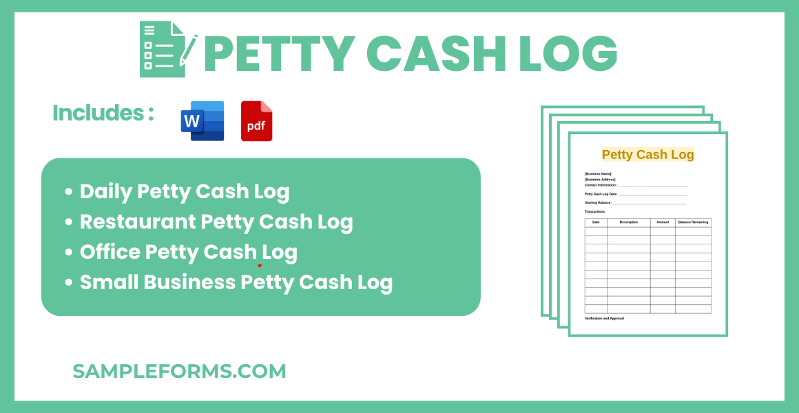 FREE 13+ Petty Cash Log Samples, PDF, MS Word, Google Docs, Excel