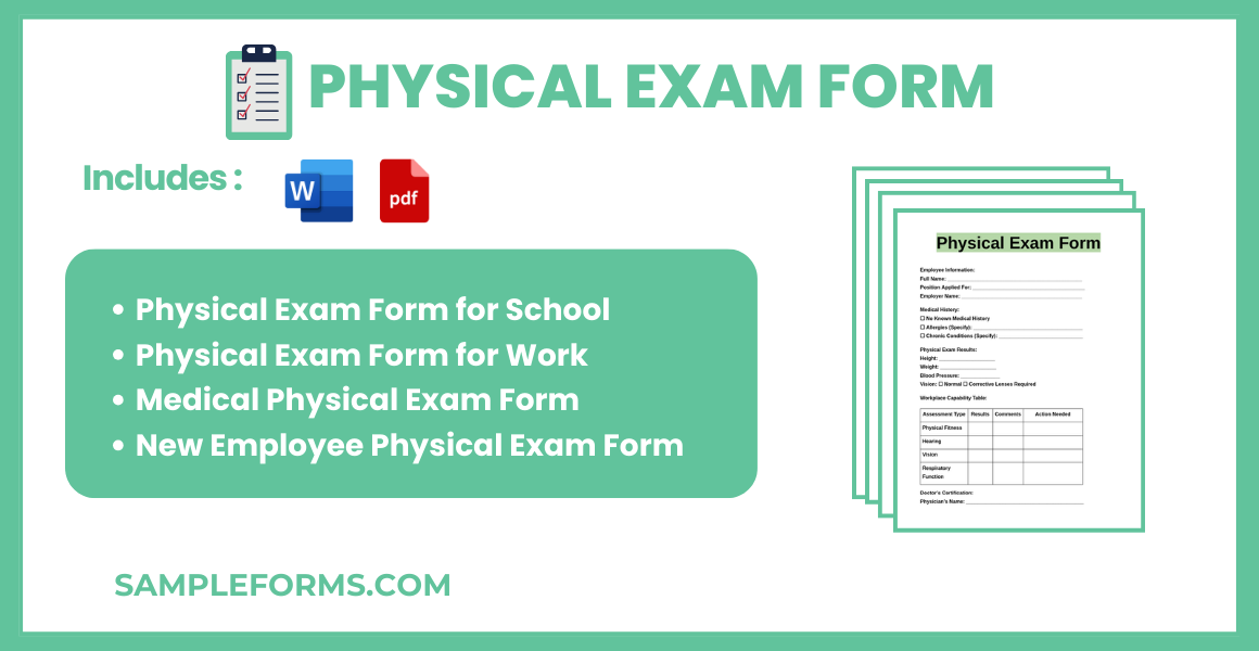 FREE 13+ Physical Exam Form Samples, PDF, MS Word, Google Docs