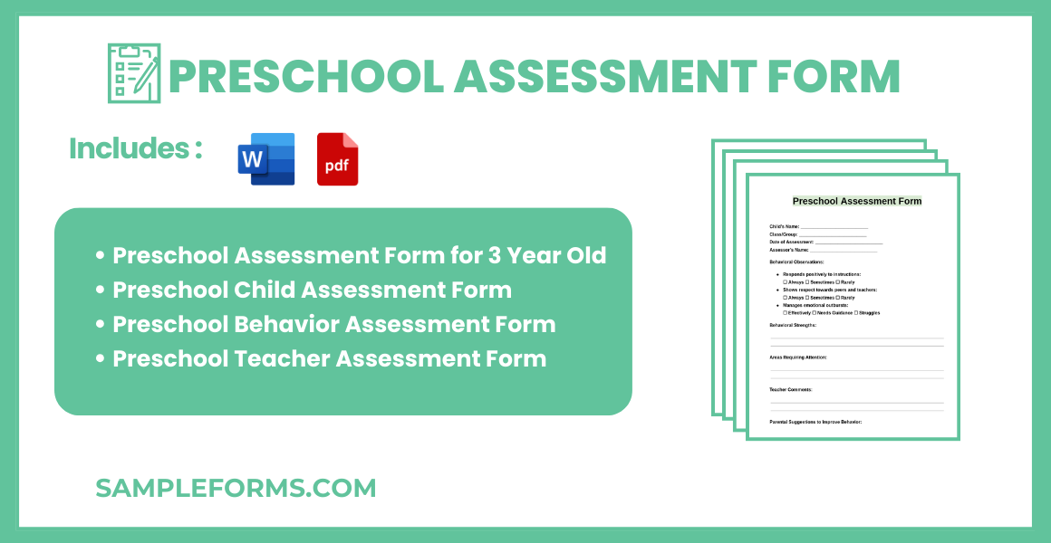 FREE 13+ Preschool Assessment Form Samples, PDF, MS Word, Google Docs