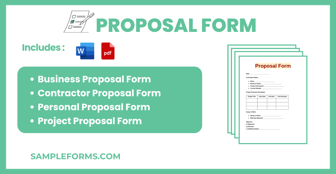FREE 41+ Proposal Form Samples, PDF, MS Word, Google Docs, Excel