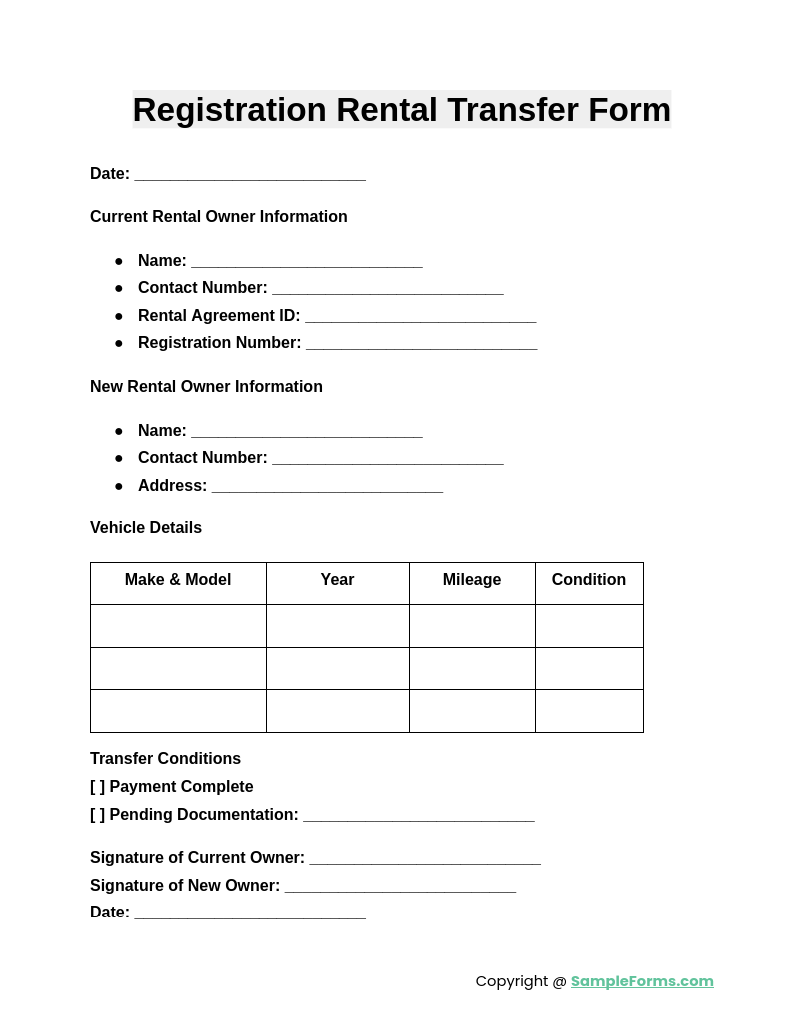 FREE 12+ Registration Transfer Form Samples, PDF, MS Word, Google Docs