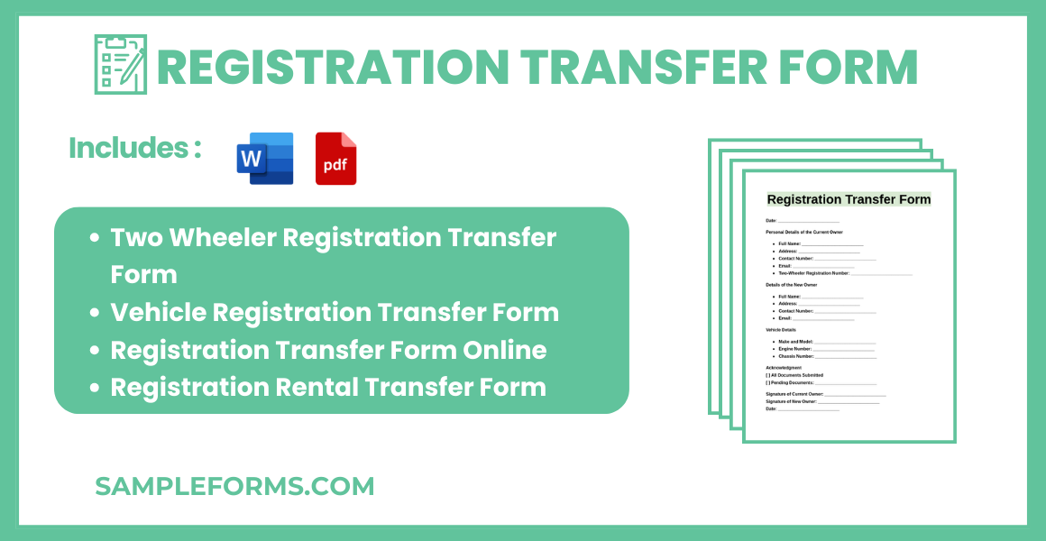 FREE 12+ Registration Transfer Form Samples, PDF, MS Word, Google Docs