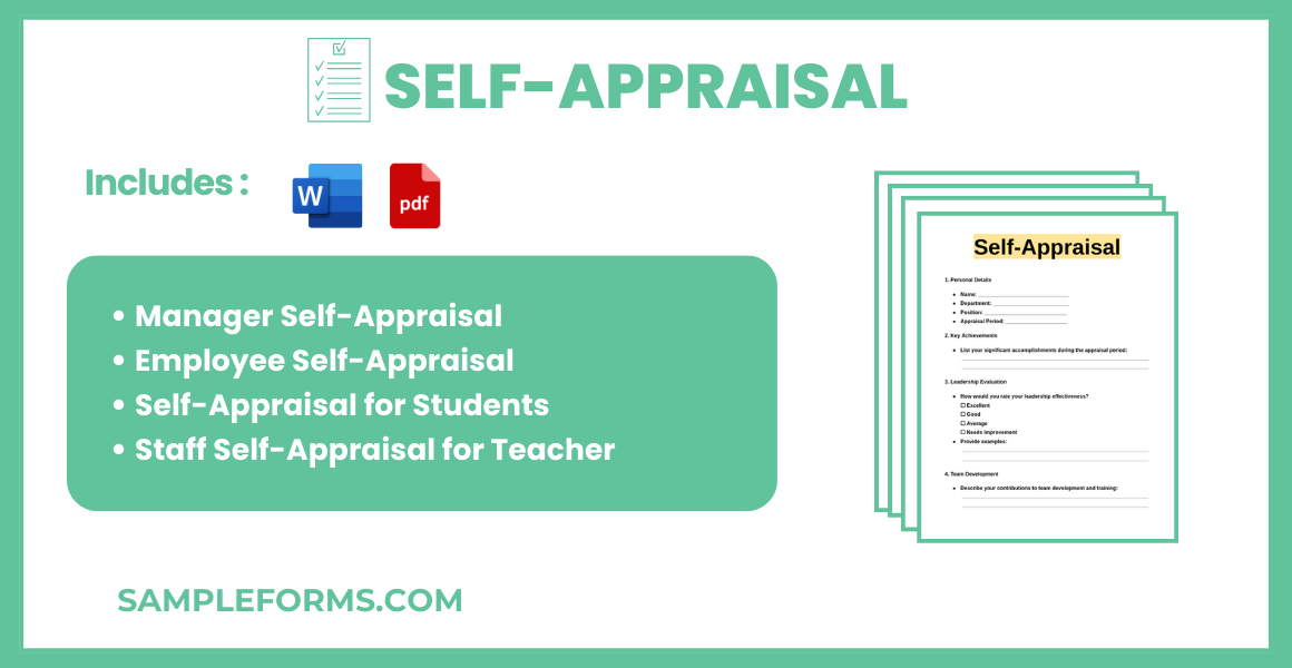 FREE 13+ Self-Appraisal Form Samples, PDF, MS Word, Google Docs, Excel