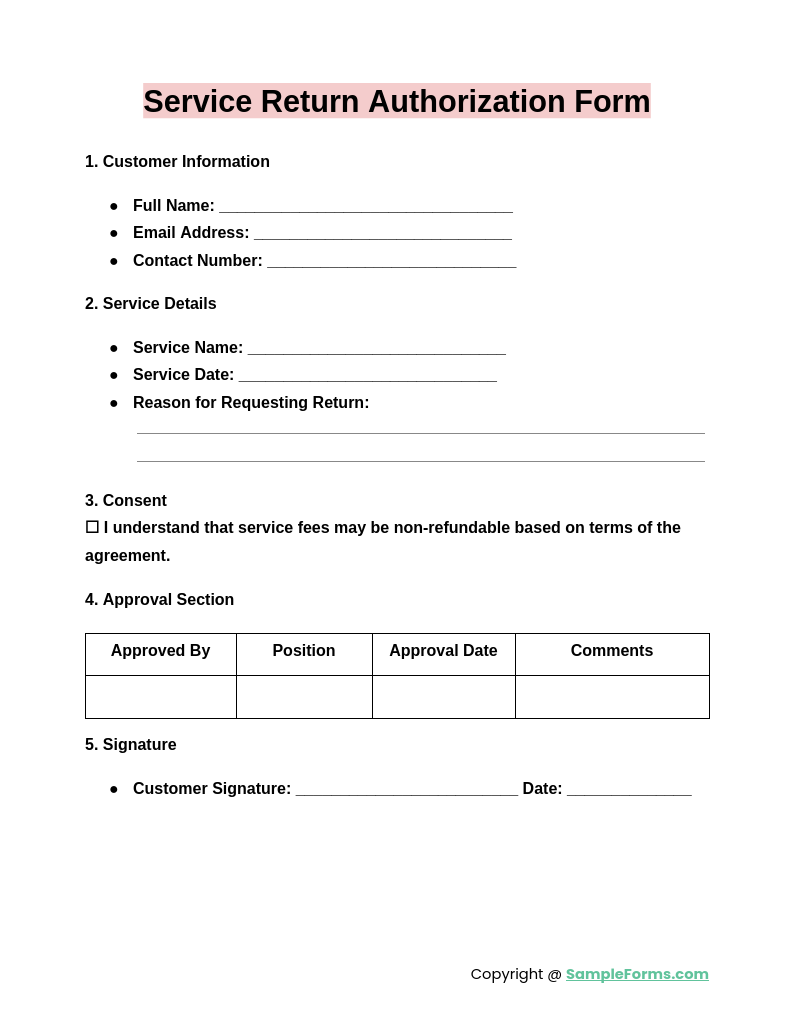 FREE 14+ Return Authorization Form Samples, PDF, MS Word, Google Docs ...