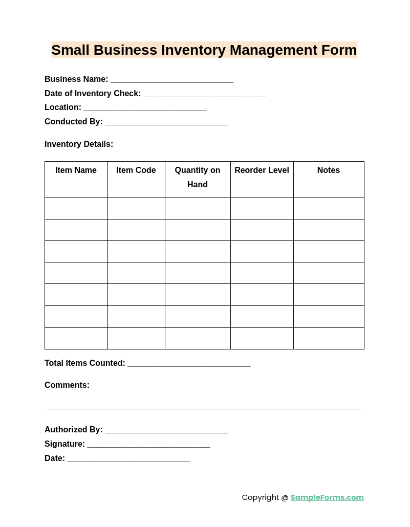 FREE 10+ Inventory Management Form Samples, PDF, MS Word, Google Docs