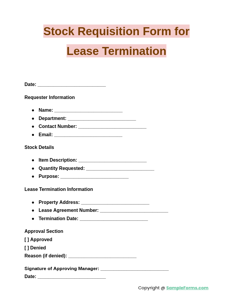 FREE 11+ Stock Requisition Form Samples, PDF, MS Word, Google Docs