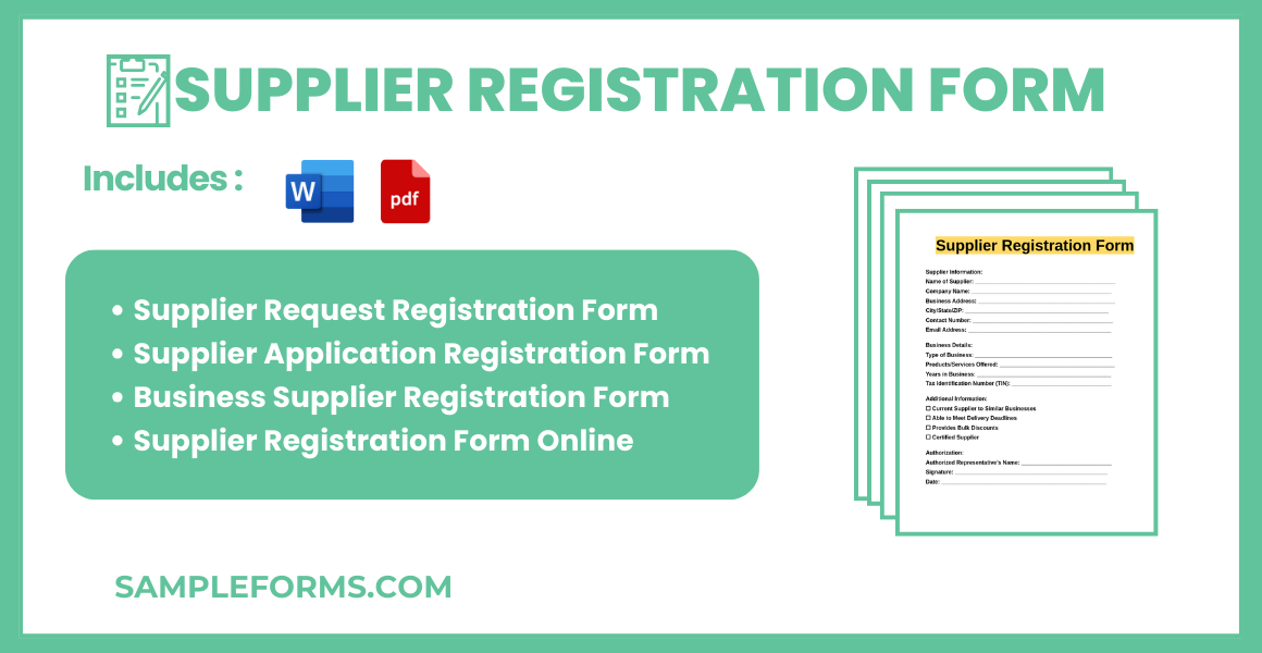 FREE 14+ Supplier Registration Form Samples, PDF, MS Word, Google Docs