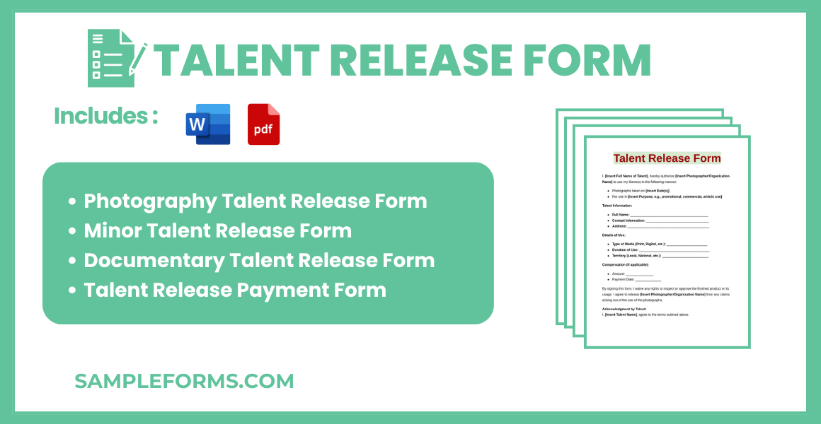 FREE 13+ Talent Release Form Samples, PDF, MS Word, Google Docs