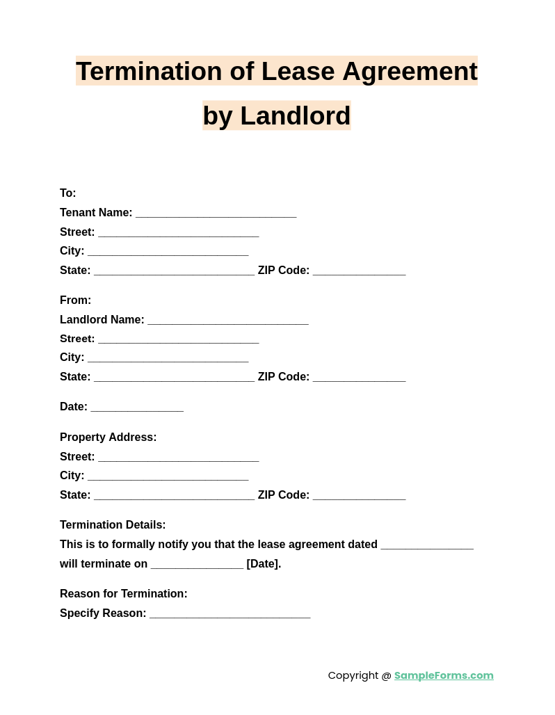 FREE 11+ Lease Termination Agreement Form Samples, PDF, MS Word, Google ...