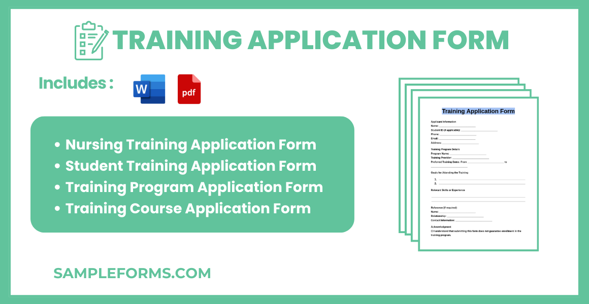 FREE 14+ Training Application Form Samples, PDF, MS Word, Google Docs