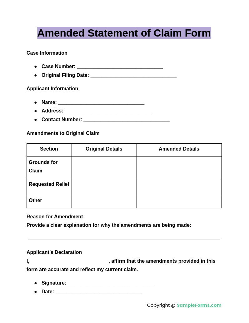 FREE 14+ Statement of Claim Form Samples, PDF, MS Word, Google Docs, Excel