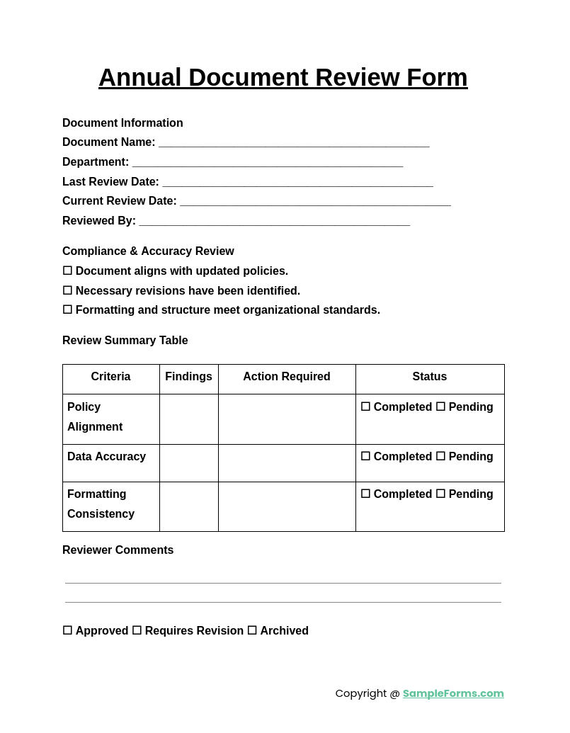 FREE 18+ Document Review Form Samples, PDF, MS Word, Google Docs