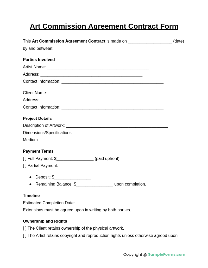 FREE 10+ Commission Agreement Contract Form Samples, PDF, MS Word ...