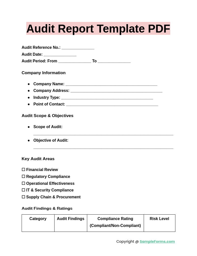 FREE 15+ Audit Report Samples, PDF, MS Word, Google Docs, Excel