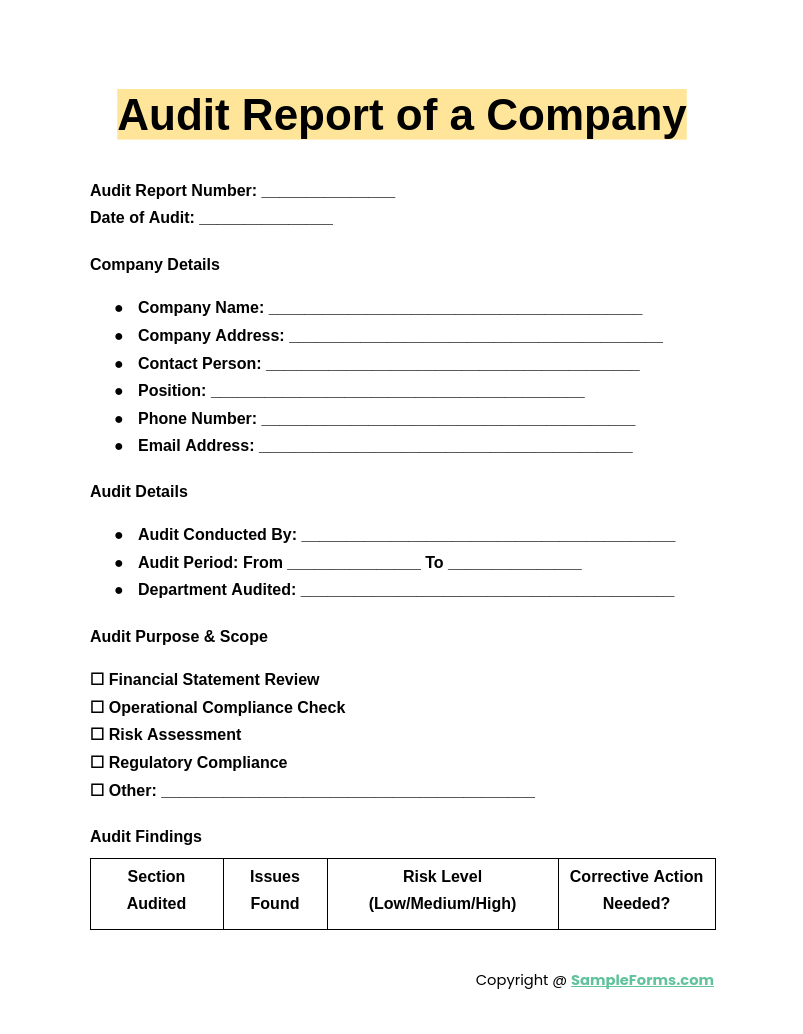 FREE 15+ Audit Report Samples, PDF, MS Word, Google Docs, Excel