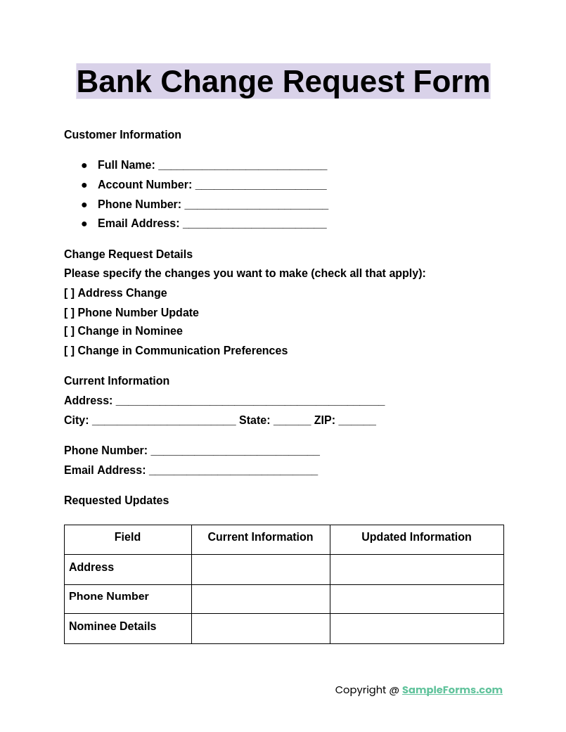 FREE 13+ Change Request Form Samples, PDF, MS Word, Google Docs