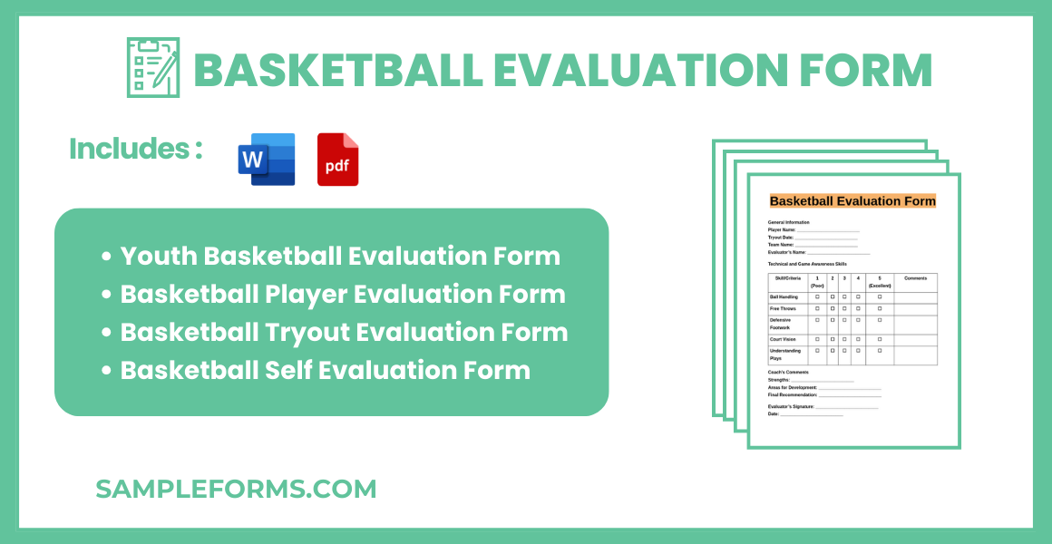 FREE 1+ Basketball Evaluation Form Samples, PDF, MS Word, Google Docs