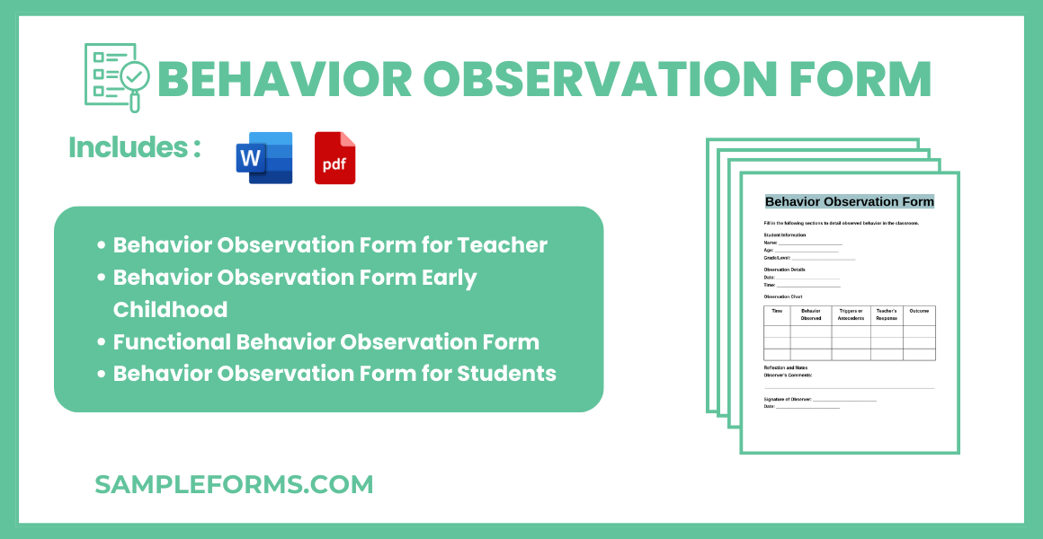 FREE 8+ Behavior Observation Form Samples, PDF, MS Word, Google Docs