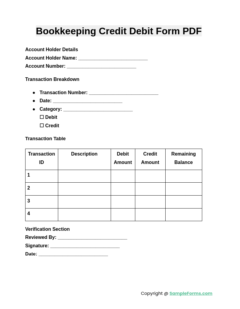 FREE 10+ Credit Debit Form Samples, PDF, MS Word, Google Docs, Excel