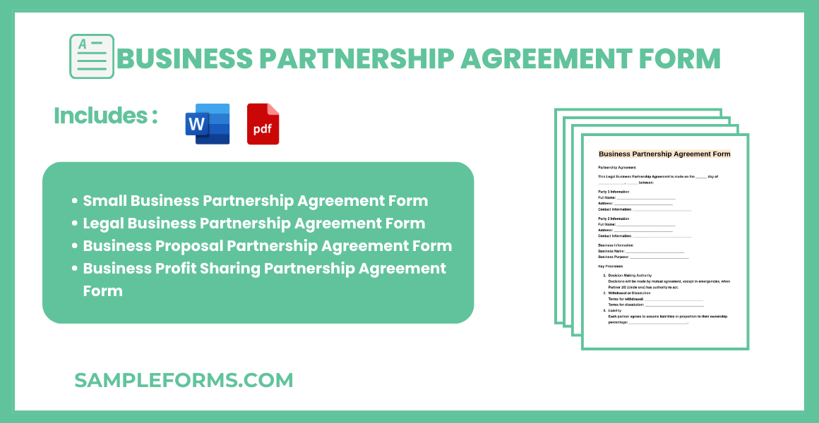 FREE 11+ Business Partnership Agreement Form Samples, PDF, MS Word ...