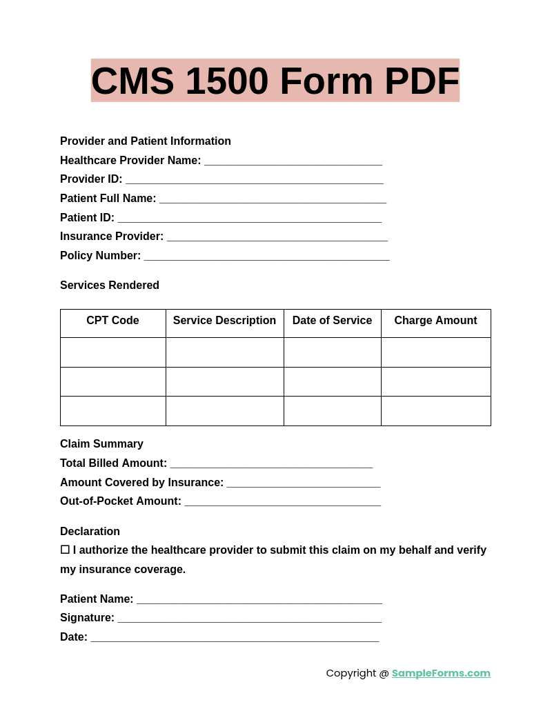 FREE 8+ Medical Bill Form Samples, PDF, MS Word, Google Docs