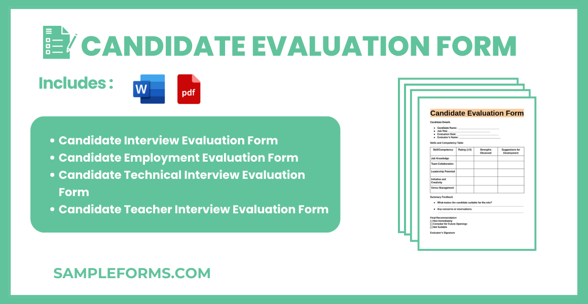 FREE 14+ Candidate Evaluation Form Samples, PDF, MS Word, Google Docs ...