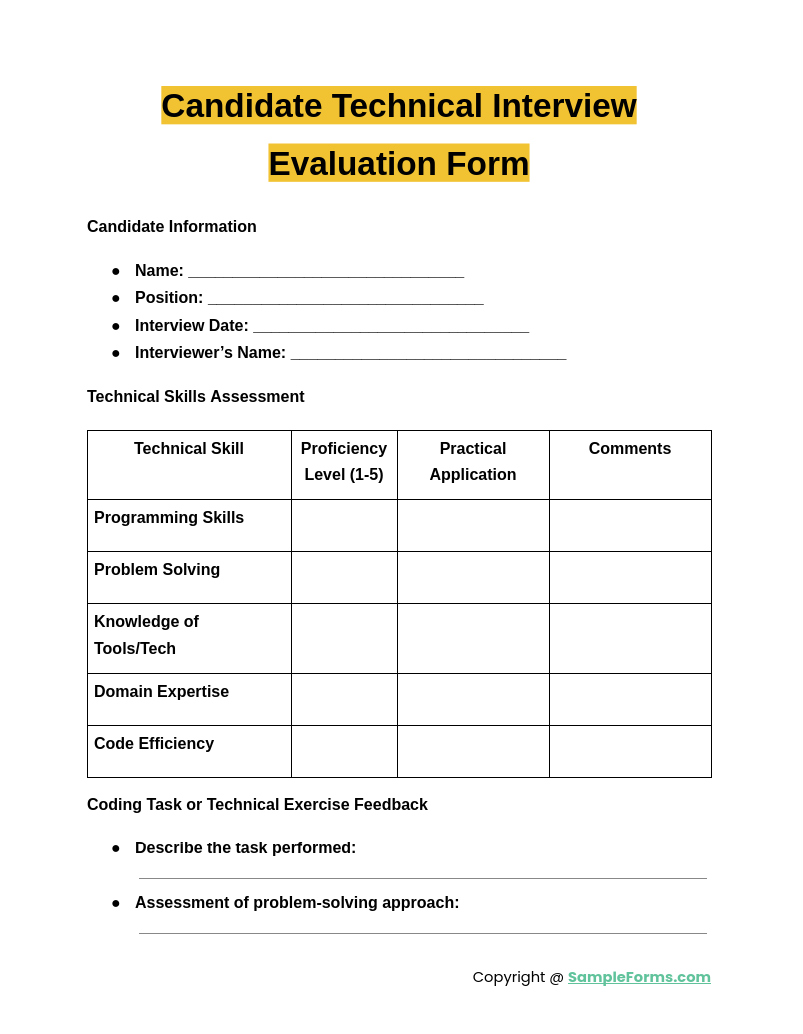 FREE 14+ Candidate Evaluation Form Samples, PDF, MS Word, Google Docs ...