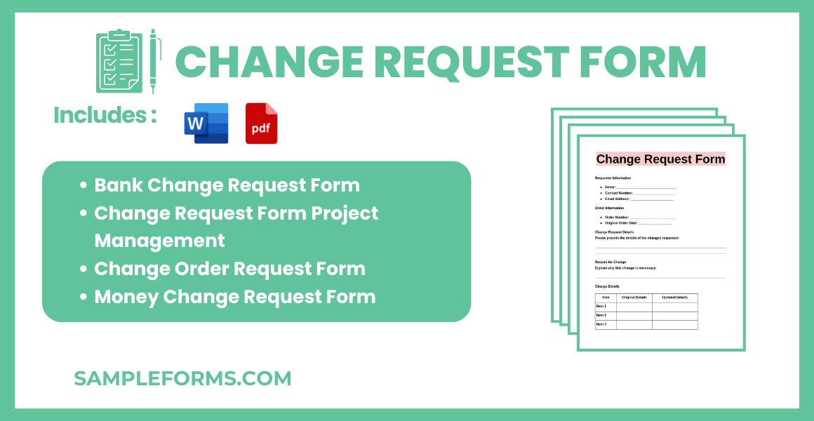 FREE 13+ Change Request Form Samples, PDF, MS Word, Google Docs