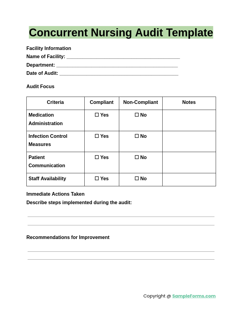 FREE 10+ Nursing Audit Form Samples, PDF, MS Word, Google Docs