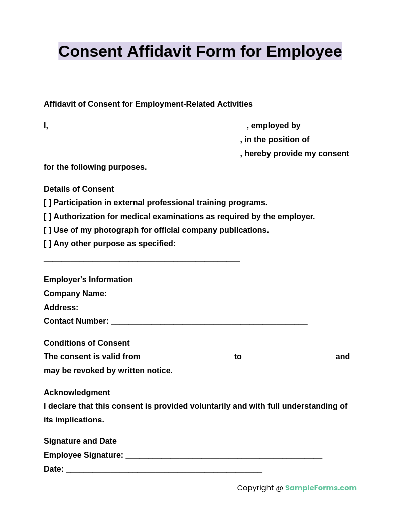 FREE 9+ Consent Affidavit Form Samples, PDF, MS Word, Google Docs