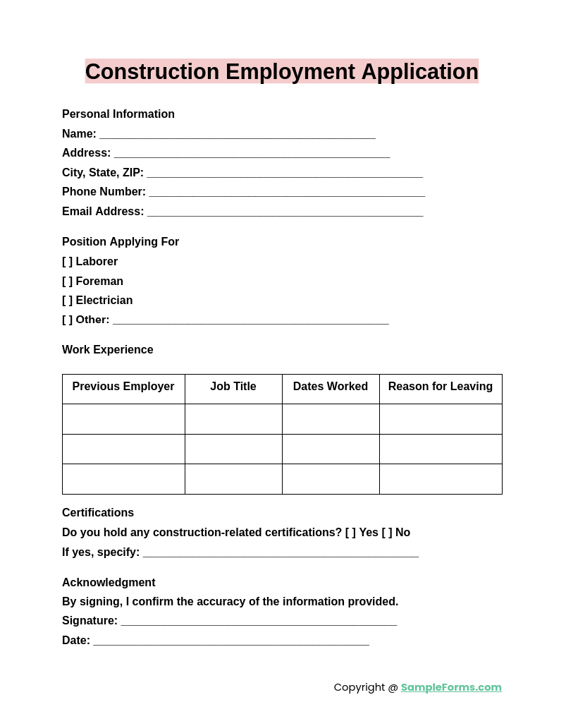 FREE 14+ Employment Application Samples, PDF, MS Word, Google Docs
