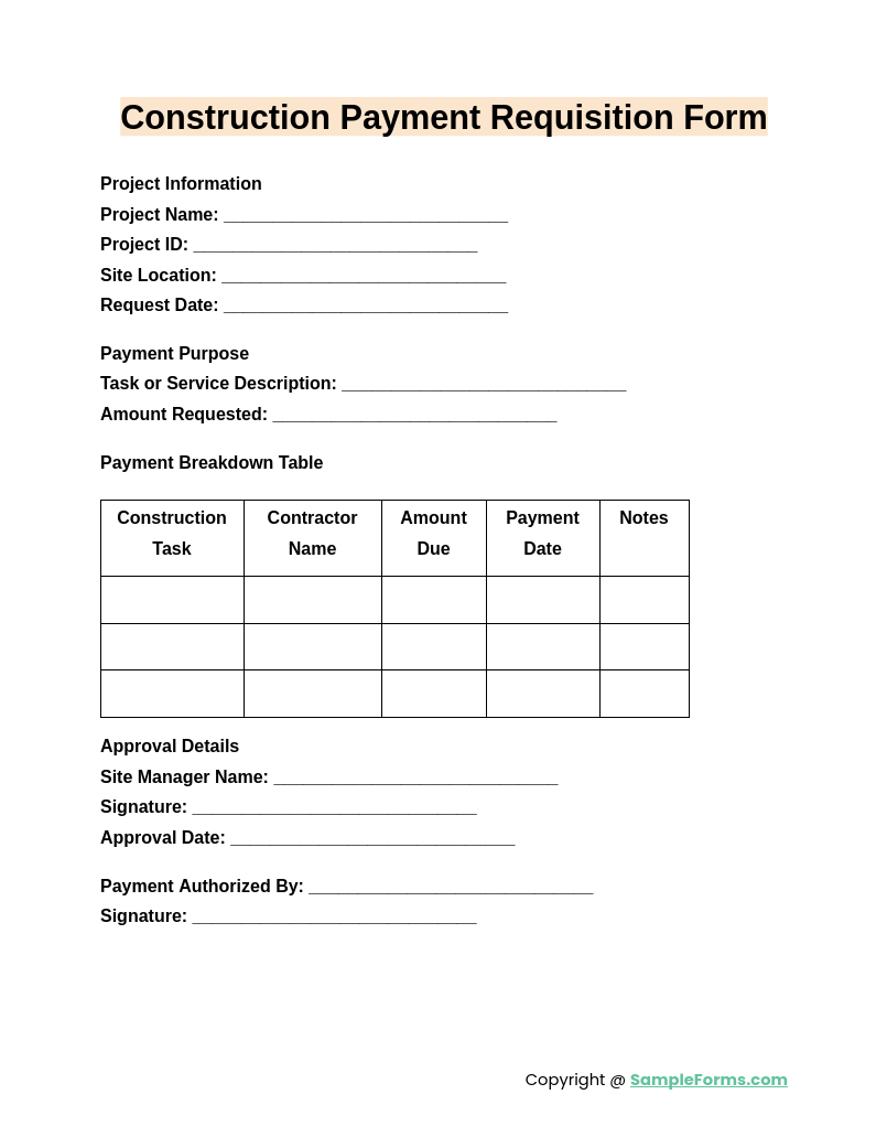 FREE 11+ Payment Requisition Form Samples, PDF, MS Word, Google Docs, Excel