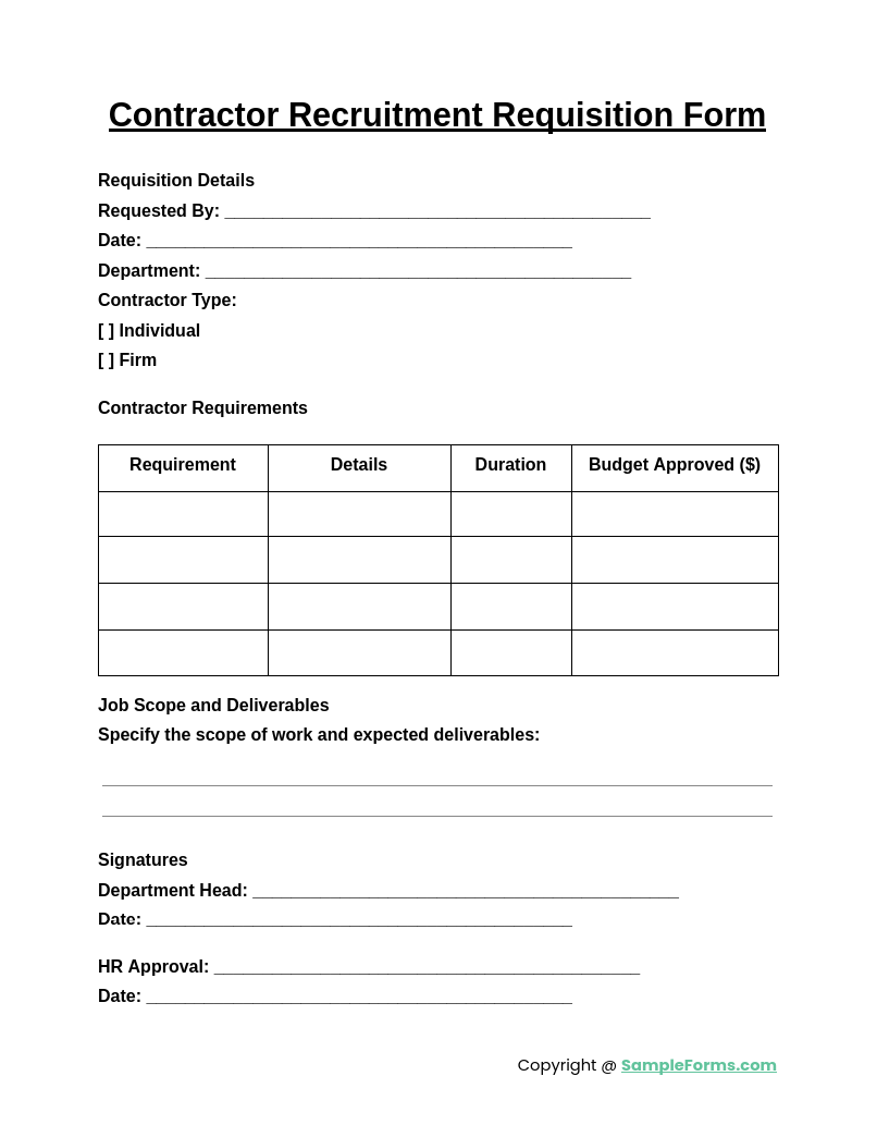 FREE 10+ Recruitment Requisition Form Samples, PDF, MS Word, Google Docs
