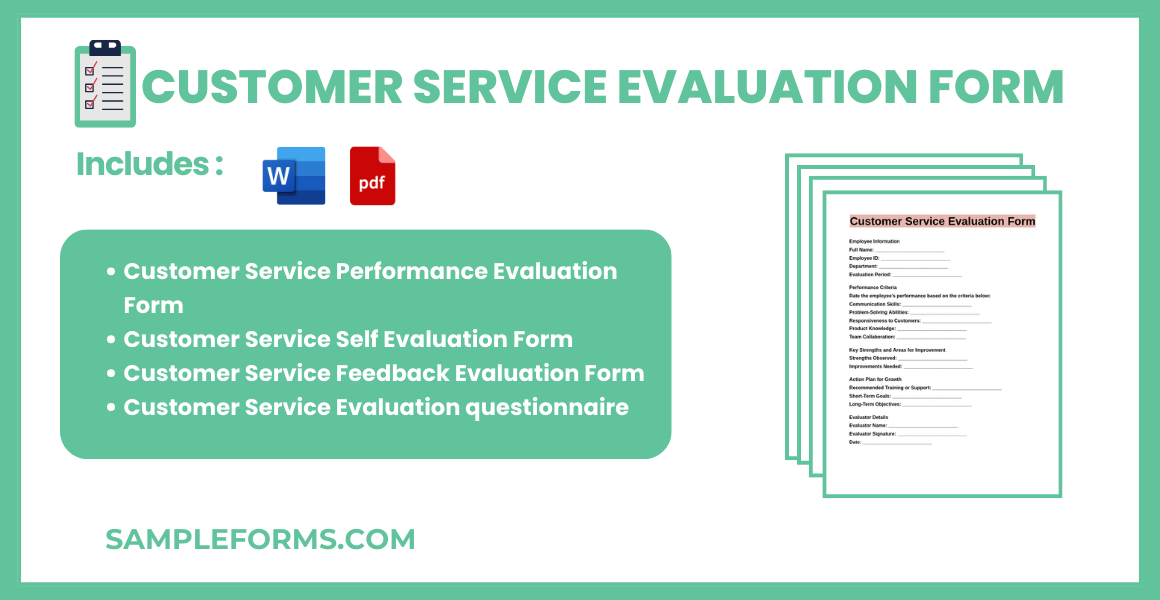 FREE 18+ Customer Service Evaluation Form Samples, PDF, MS Word, Google ...