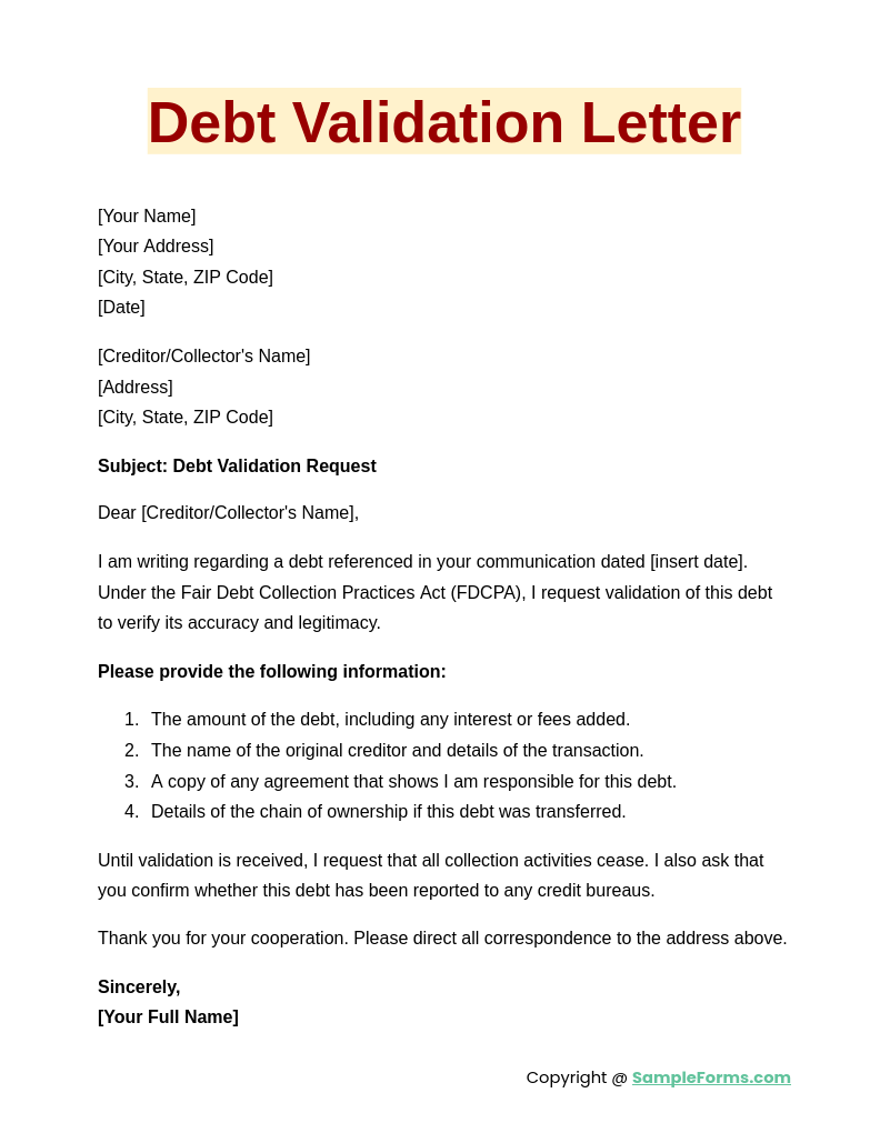 FREE 10+ Debt Letter Samples, PDF, MS Word, Google Docs