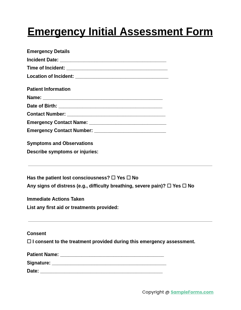 FREE 14+ Initial Assessment Form Samples, PDF, MS Word, Google Docs, Excel
