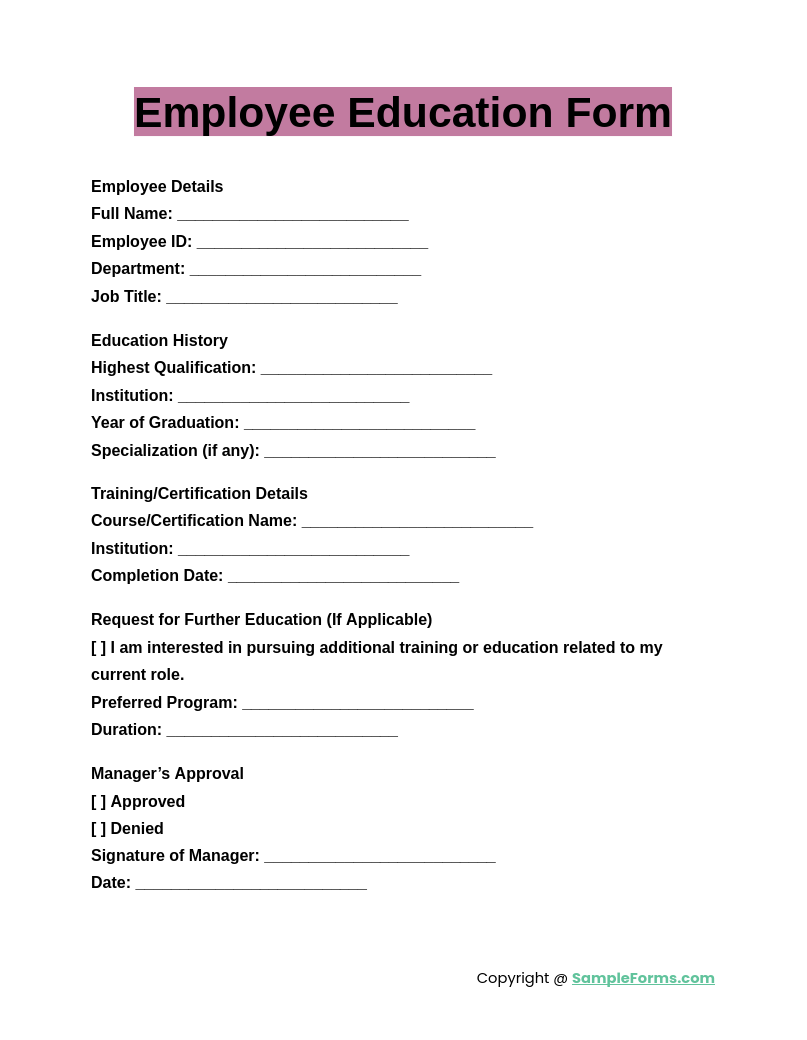 FREE 56+ Education Form Samples, PDF, MS Word, Google Docs, Excel