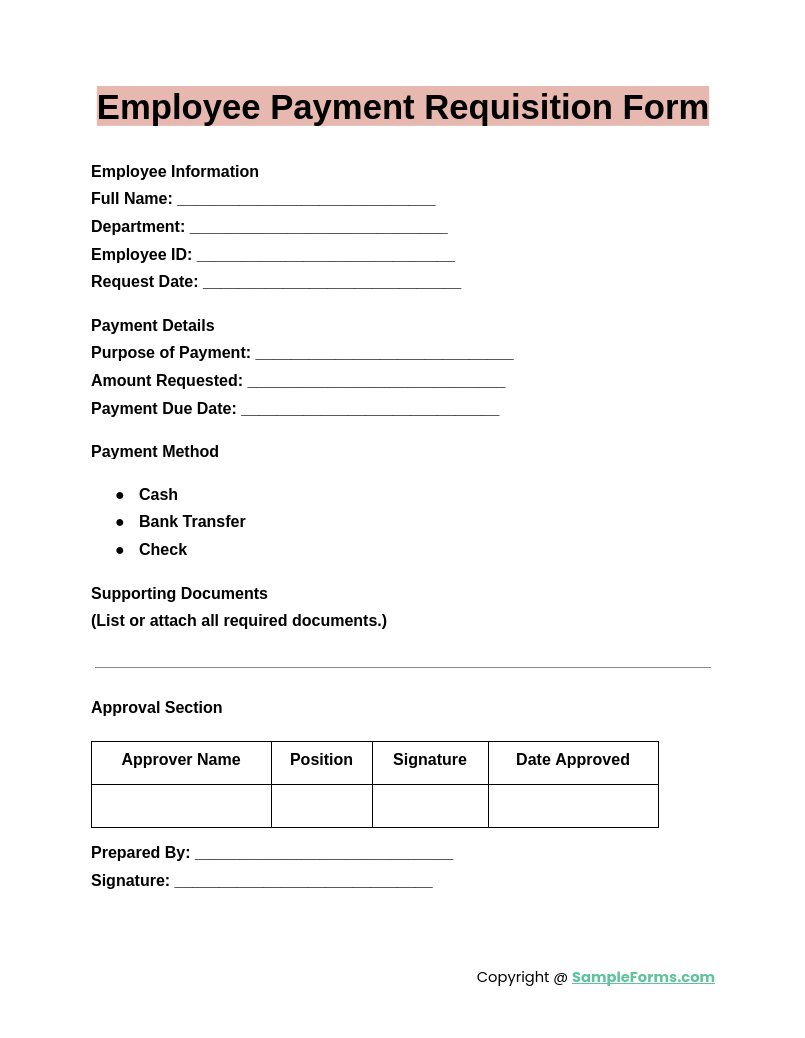 FREE 11+ Payment Requisition Form Samples, PDF, MS Word, Google Docs, Excel