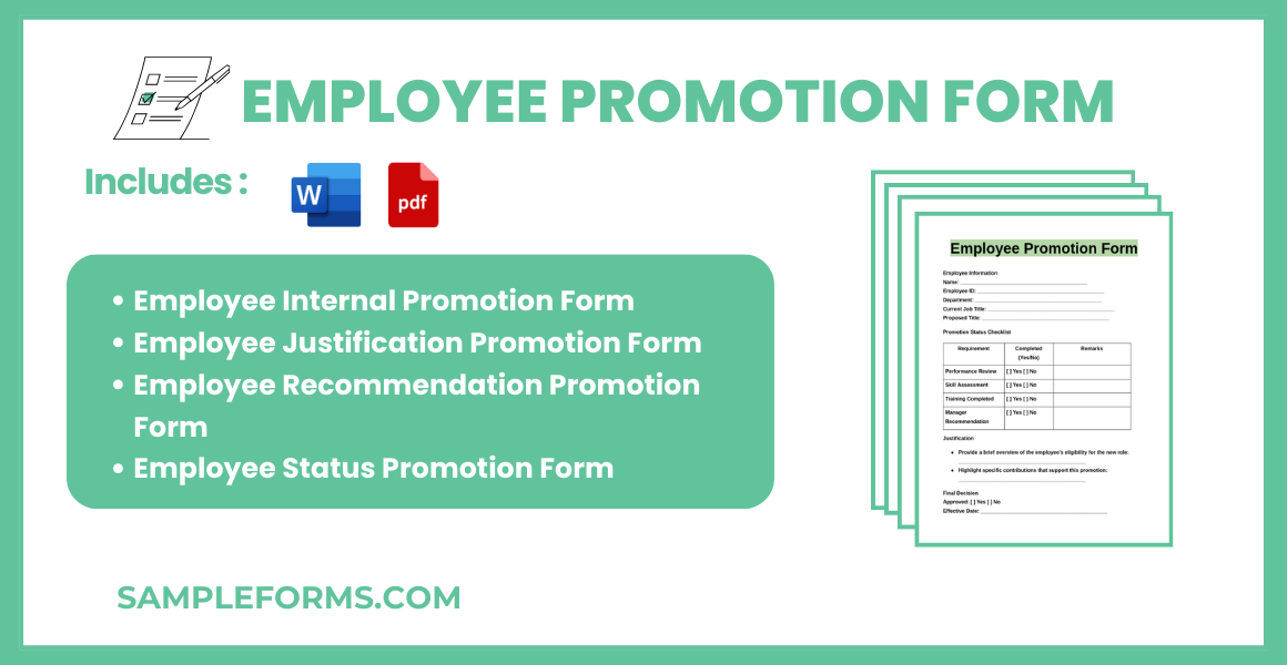 FREE 13+ Employee Promotion Form Samples, PDF, MS Word, Google Docs, Excel