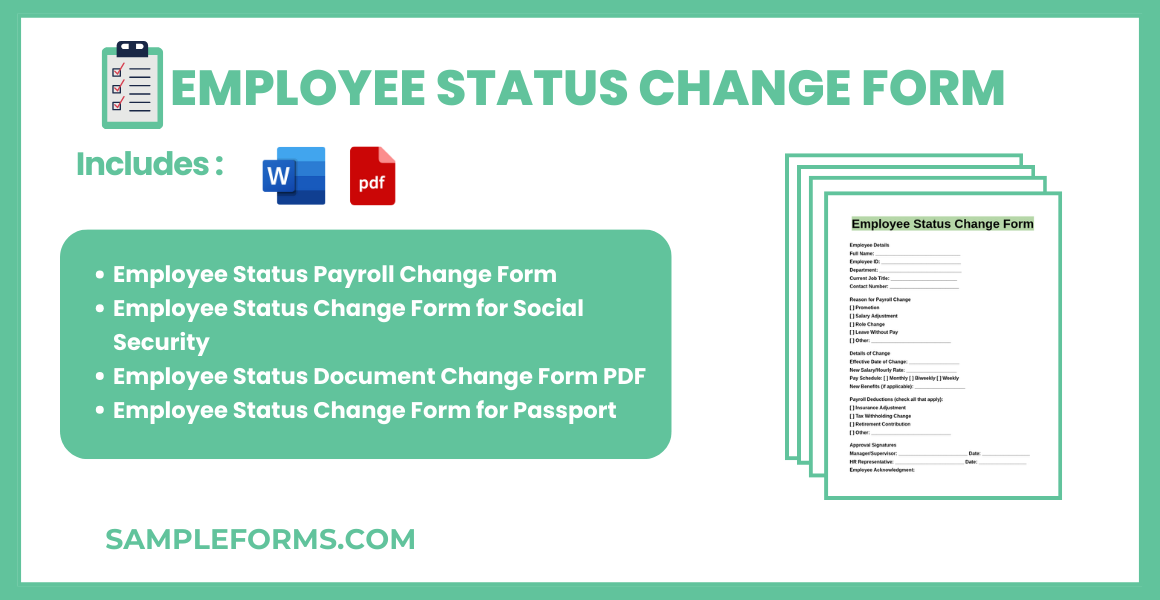 FREE 12+ Employee Status Change Form Samples, PDF, MS Word, Google Docs ...