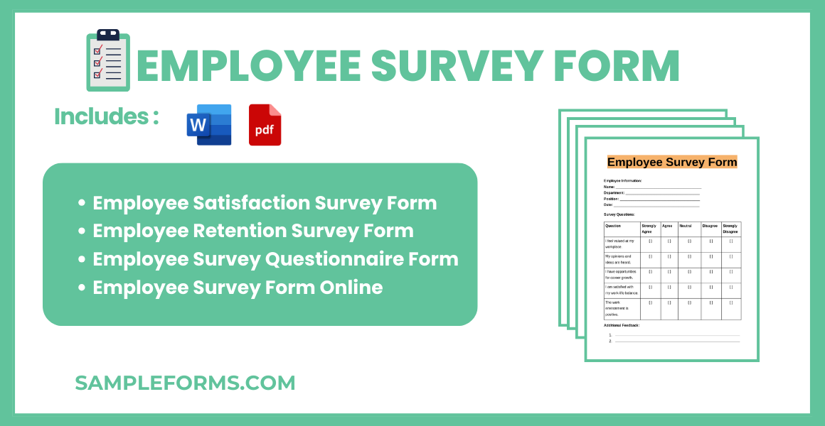 FREE 13+ Employee Survey Forms Samples, PDF, MS Word, Google Docs, Excel