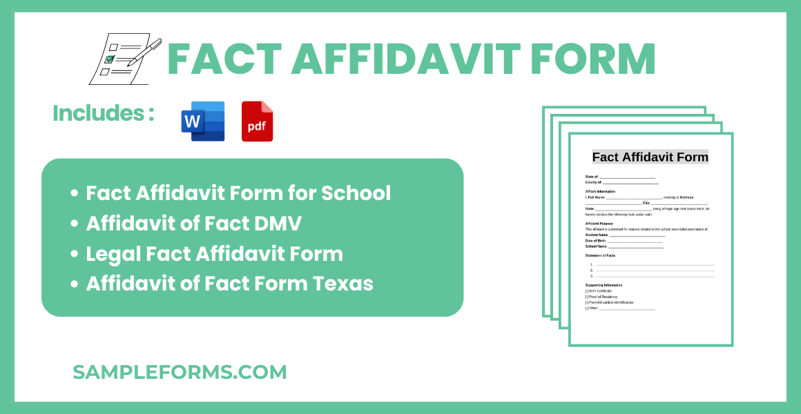 FREE 12+ Fact Affidavit Form Samples, PDF, MS Word, Google Docs