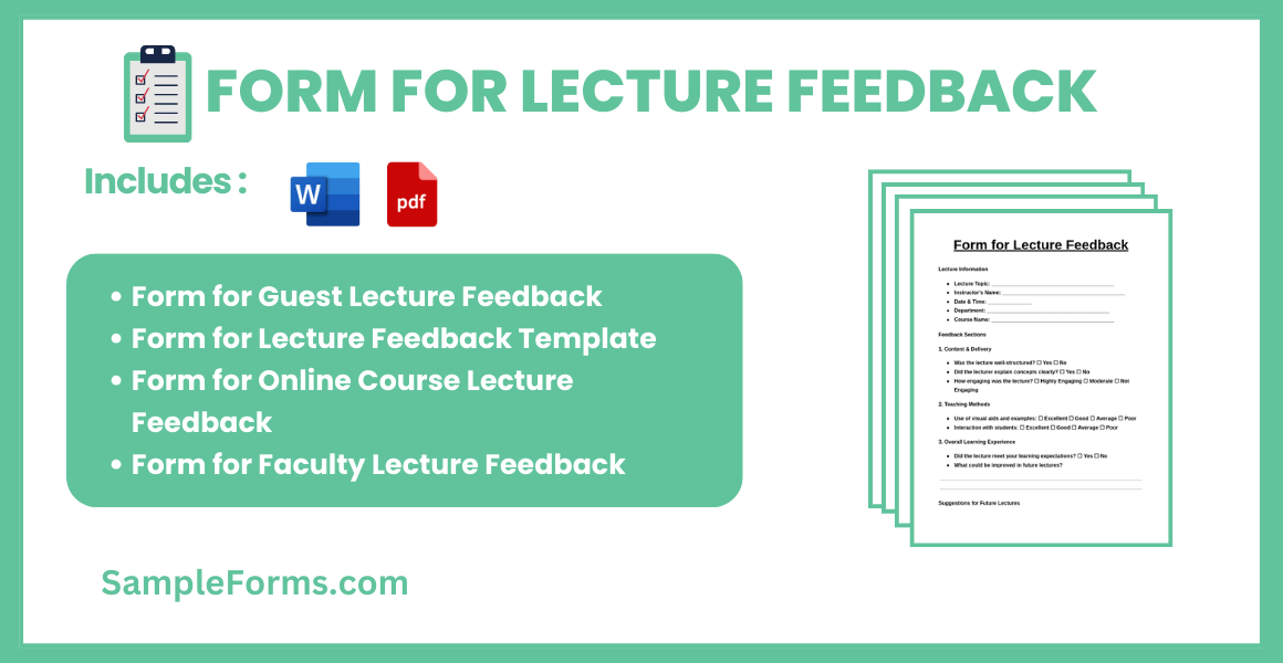 FREE 13+ Form for Lecture Feedback Samples, PDF, MS Word, Google Docs