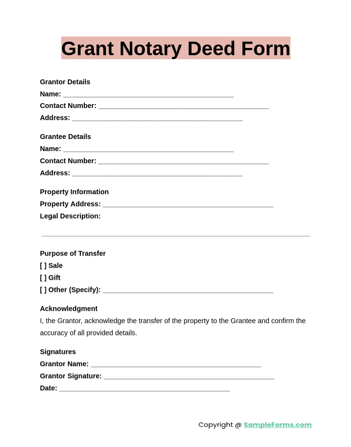 FREE 12+ Grant Deed Form Samples, PDF, MS Word, Google Docs