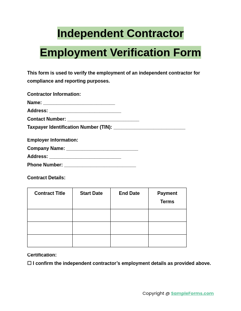 FREE 13+ Employment Verification Form Samples, PDF, MS Word, Google ...