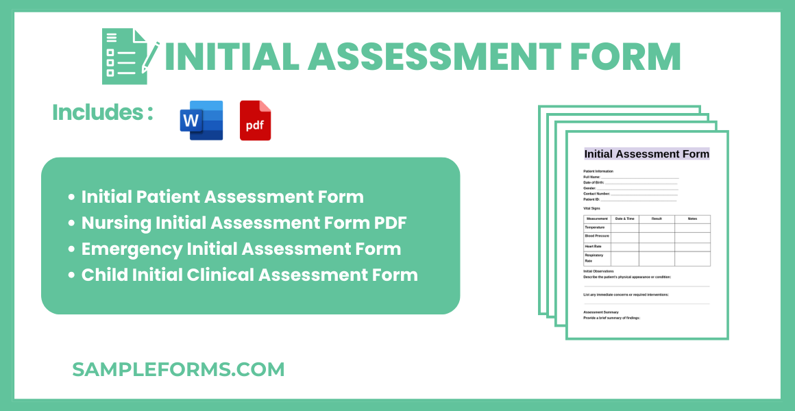 FREE 14+ Initial Assessment Form Samples, PDF, MS Word, Google Docs, Excel