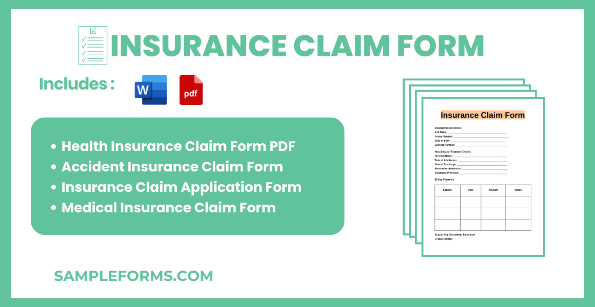 FREE 14+ Insurance Claim Form Samples, PDF, MS Word, Google Docs