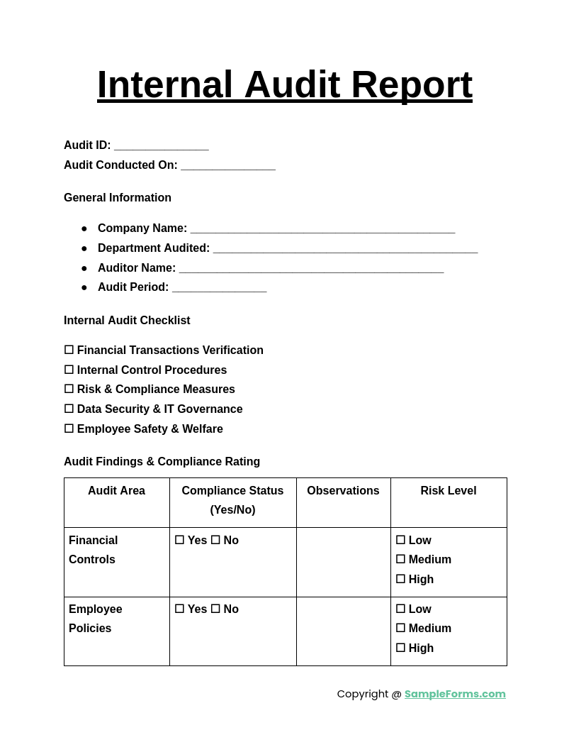 FREE 15+ Audit Report Samples, PDF, MS Word, Google Docs, Excel